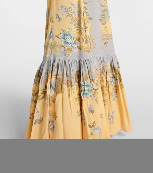 Etro Floral Crepe De Chine Maxi Dress