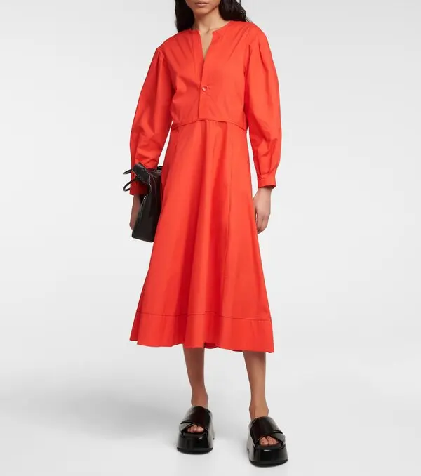 Proenza Schouler White Label Cotton Poplin Midi Dress