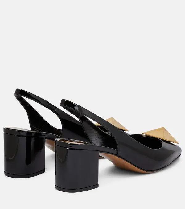 Valentino Garavani One Stud Patent Leather Slingback Pumps