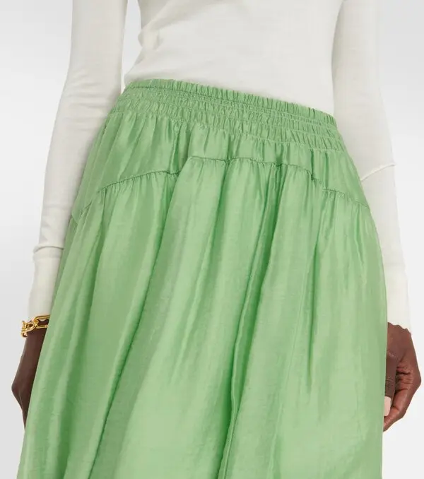 Vince Gathered Midi Skirt In Sprout