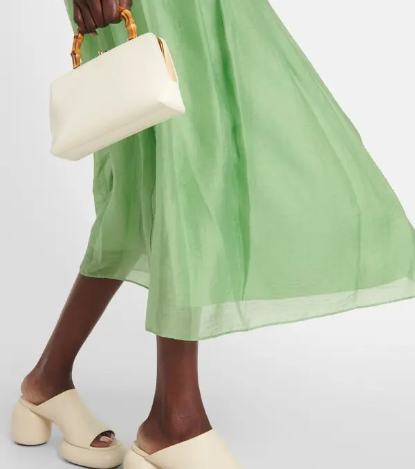 Vince Gathered Midi Skirt In Sprout