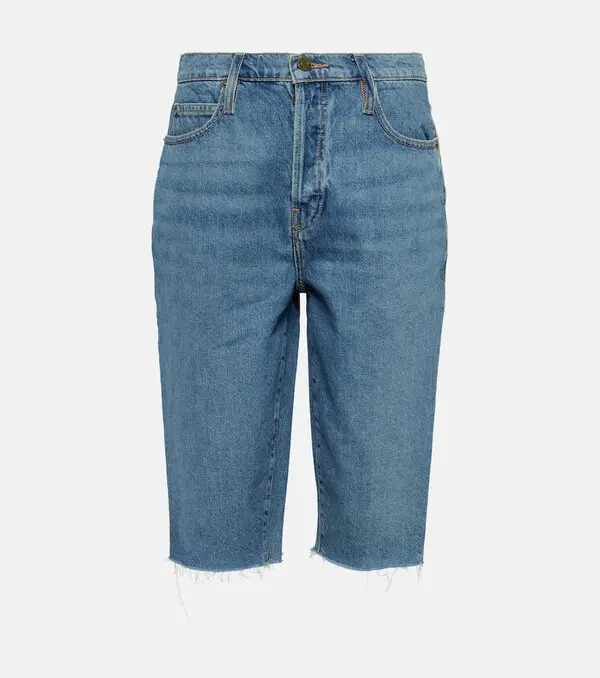 FRAME The Cycling Denim Shorts - Blue