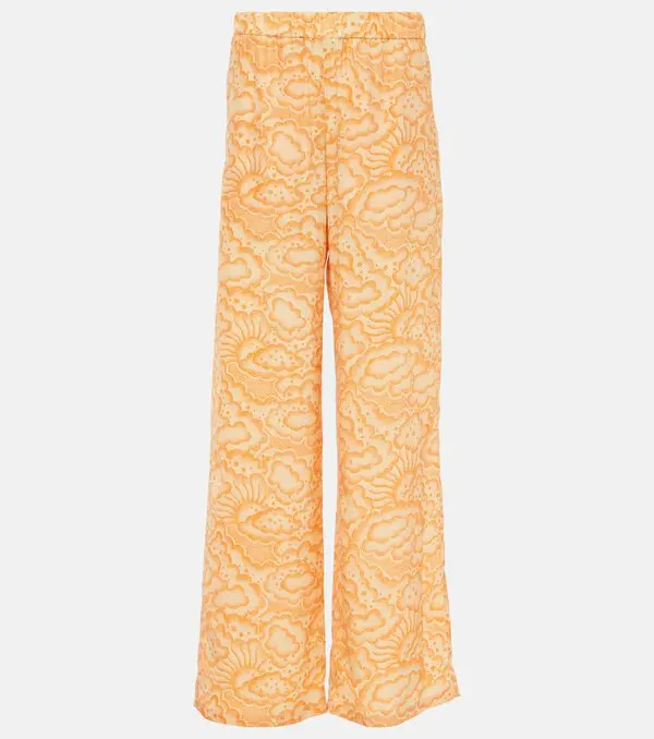 Stella McCartney Mid-rise Silk Printed Trousers - Multicoloured