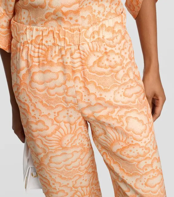 Stella McCartney Mid-rise Silk Printed Trousers - Multicoloured