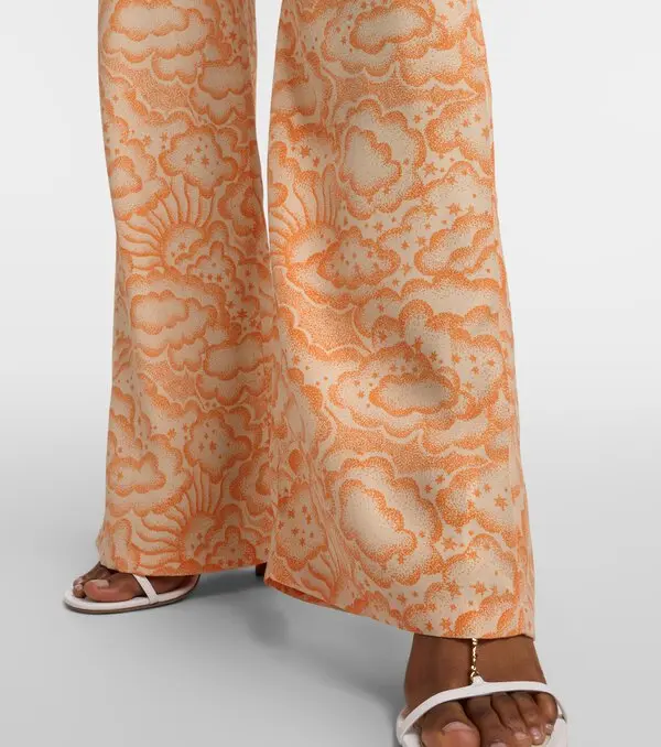 Stella McCartney Mid-rise Silk Printed Trousers - Multicoloured
