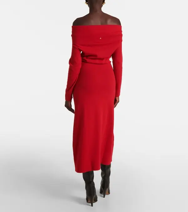 Altuzarra Lunaire Off-shoulder Cashmere Gown