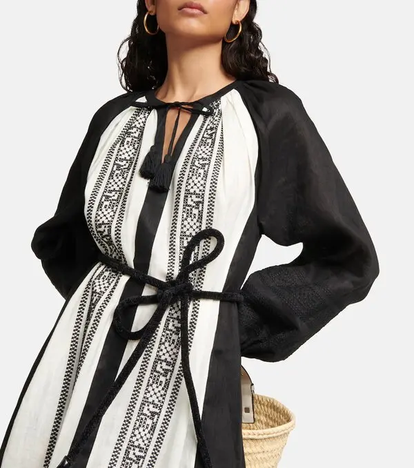 Tory Burch Embroidered Linen Kaftan