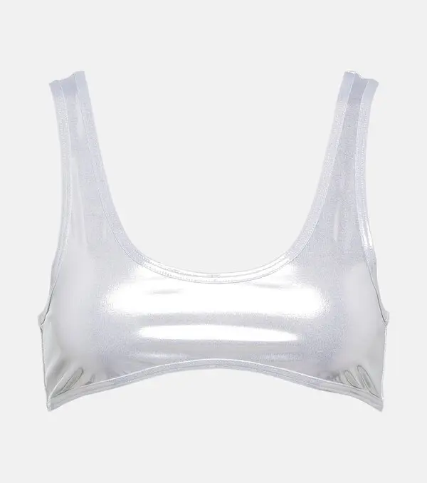 REINA OLGA Coolio Lame Bikini Top