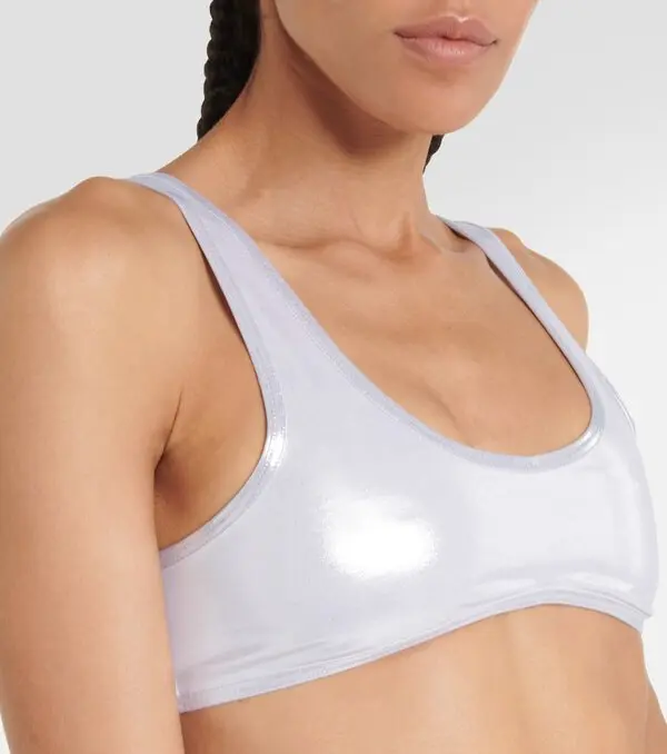 REINA OLGA Coolio Lame Bikini Top