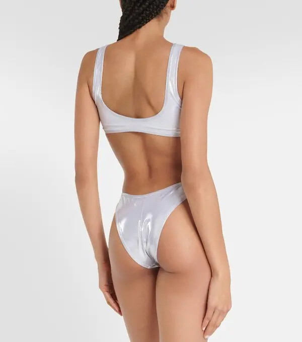 REINA OLGA Coolio Lame Bikini Top