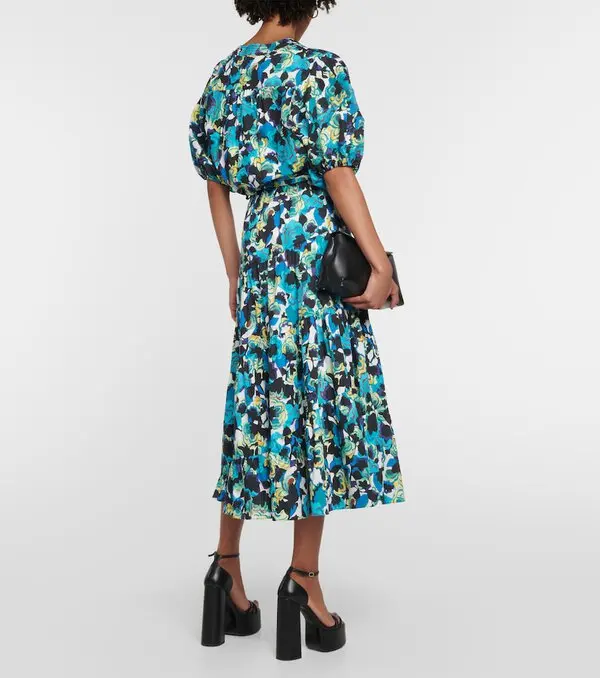 Diane Von Furstenberg Dario Floral Cotton-blend Top