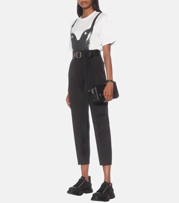 Alexander McQueen Tread Slick Leather And Fabric Sneakers - Black