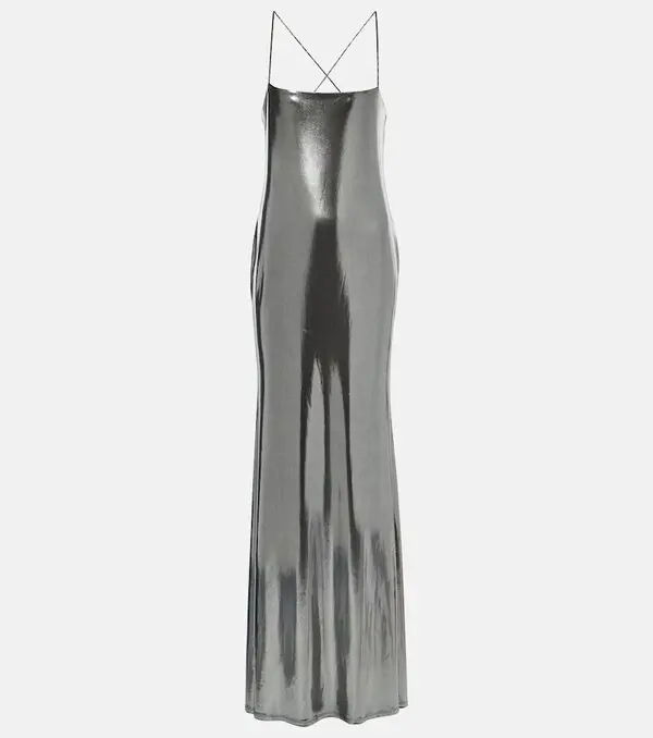 THE SEI Metallic Jersey Gown - Silver