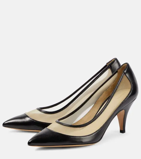 Khaite River Leather And Mesh Pumps