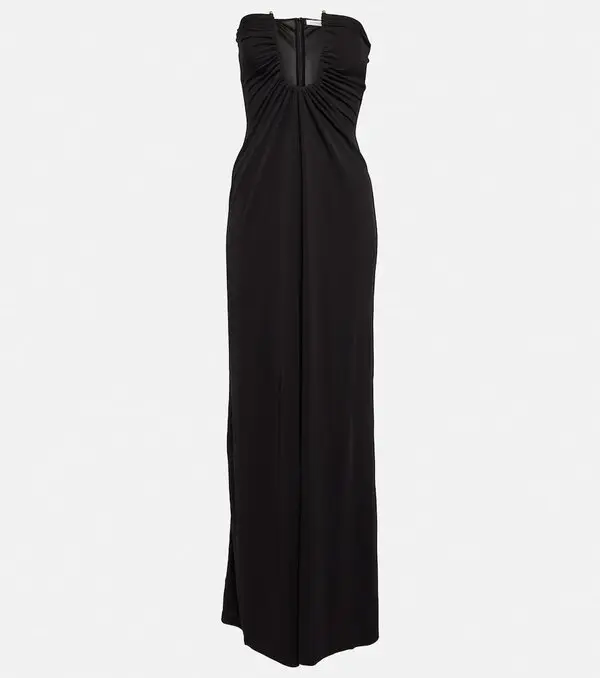 Christopher Esber Ruched Strapless Maxi Dress - Black