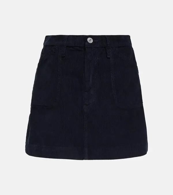 RE/DONE Cotton Corduroy Mini Skirt - Blue