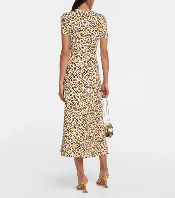 Rabanne Leopard-print Jersey Midi Dress - Multicoloured