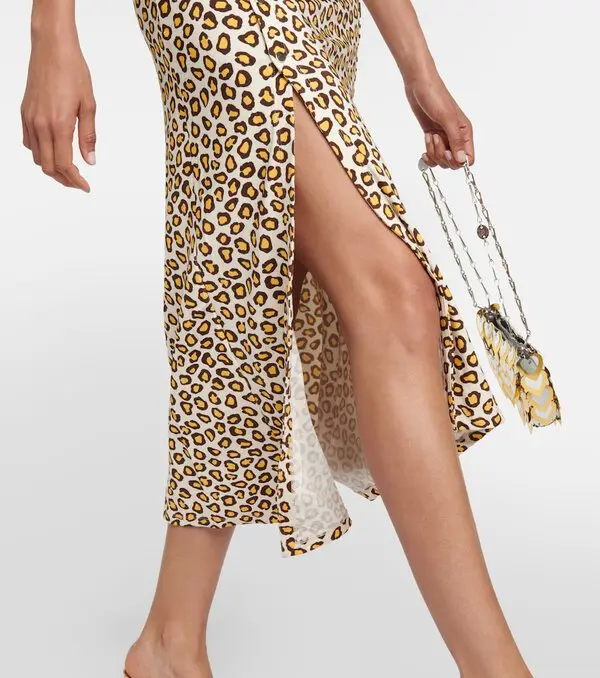 Rabanne Leopard-print Jersey Midi Dress - Multicoloured