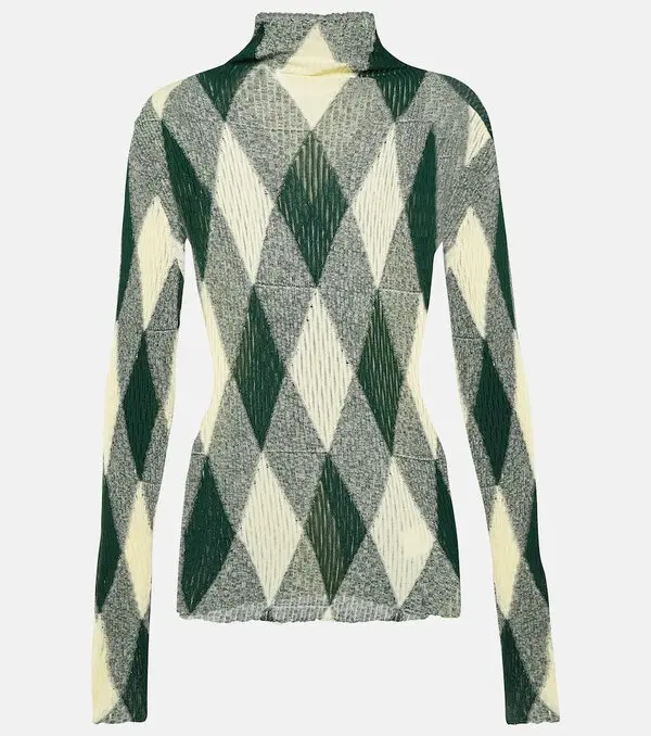 Burberry Argyle Cotton And Silk Blend Sweater - Multicoloured