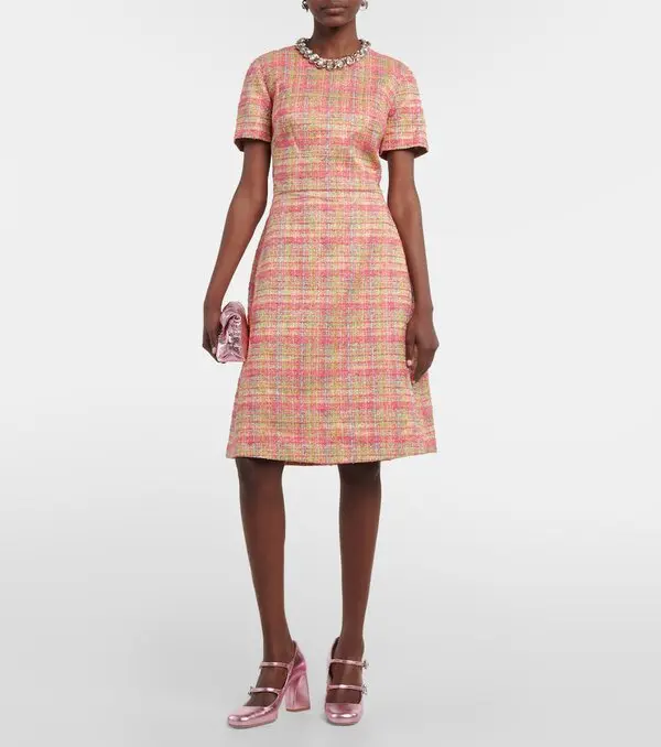 Carolina Herrera Checked Midi Dress