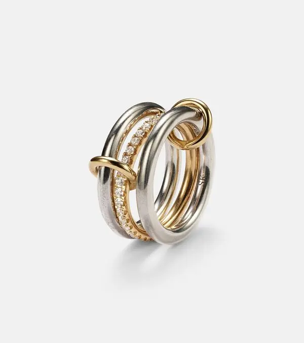 SPINELLI KILCOLLIN Libra Ring In Sterling Silver And 18kt Gold With Diamonds - Multicoloured