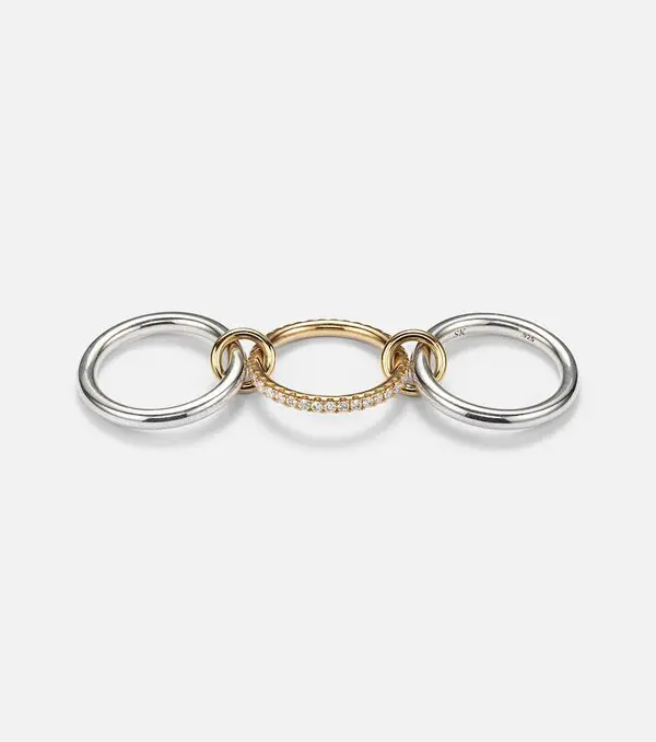 SPINELLI KILCOLLIN Libra Ring In Sterling Silver And 18kt Gold With Diamonds - Multicoloured