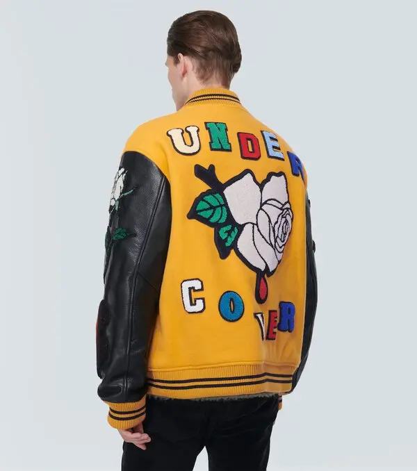 Undercover Appliqué Wool-blend Varsity Jacket