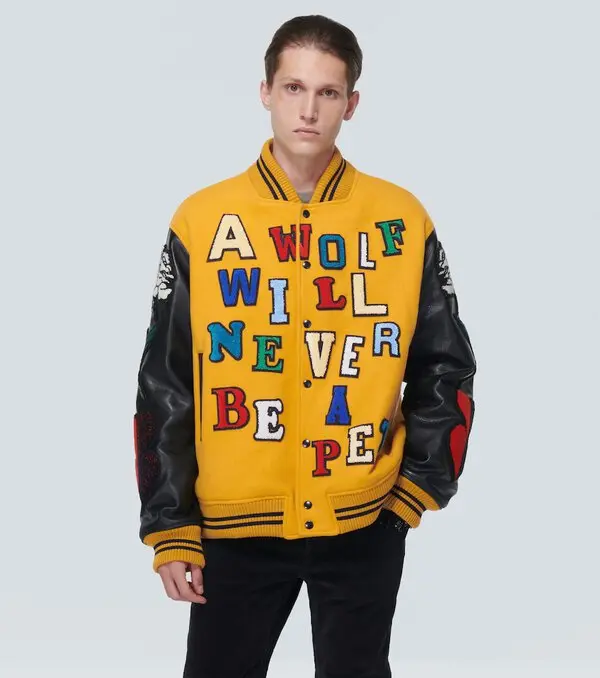 Undercover Appliqué Wool-blend Varsity Jacket