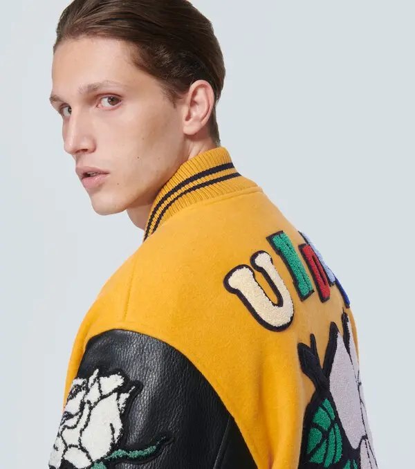Undercover Appliqué Wool-blend Varsity Jacket