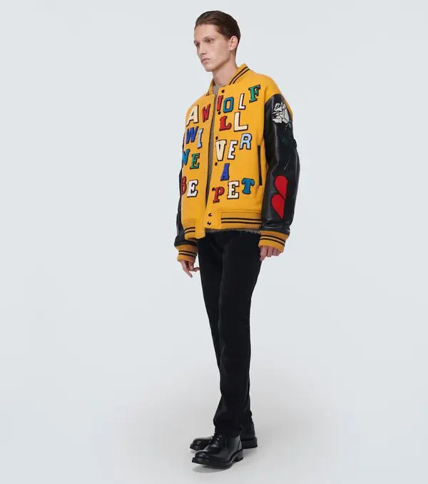 Undercover Appliqué Wool-blend Varsity Jacket