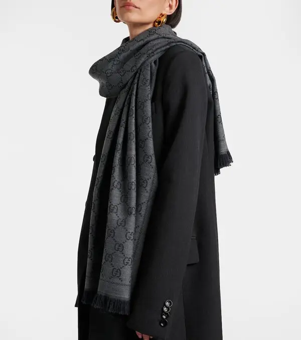 Gucci Gg Wool Jacquard Scarf