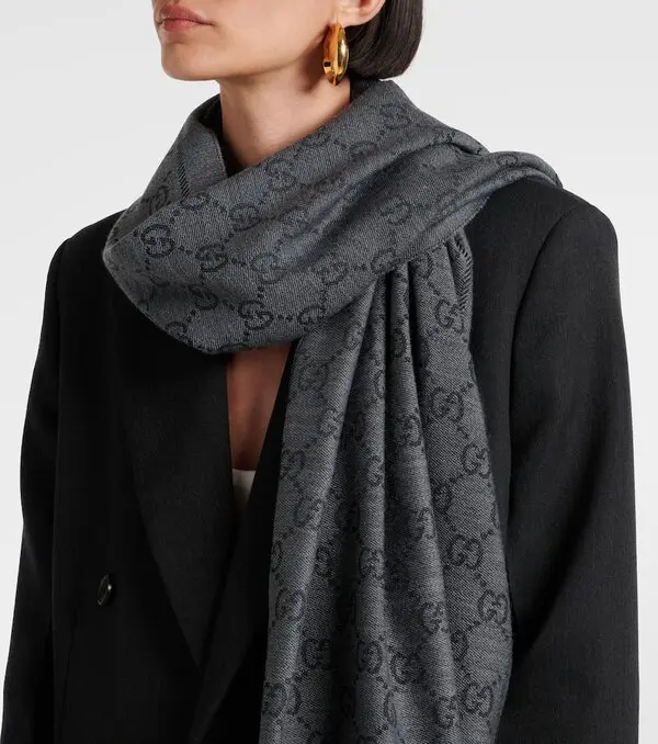 Gucci Gg Wool Jacquard Scarf