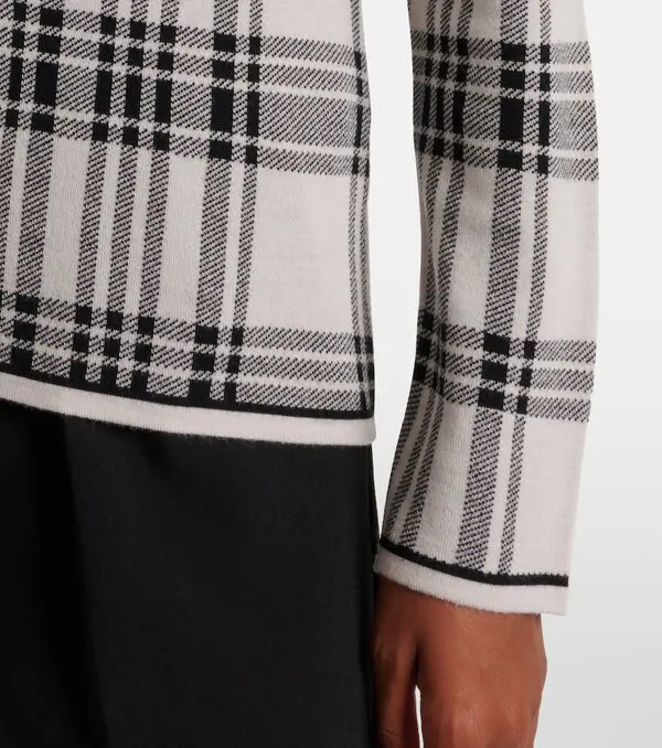 Max Mara Giara Plaid Wool Cardigan