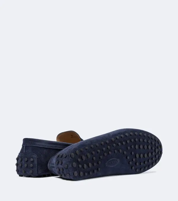 TOD'S Navy Suede Gommino Driving Shoes - Blue