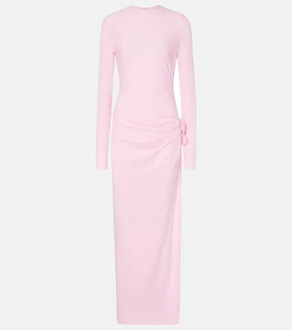 Magda Butrym Floral Applique Jersey Gown - Pink