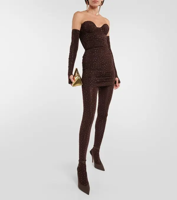 Alex Perry Embellished Jersey Tights
