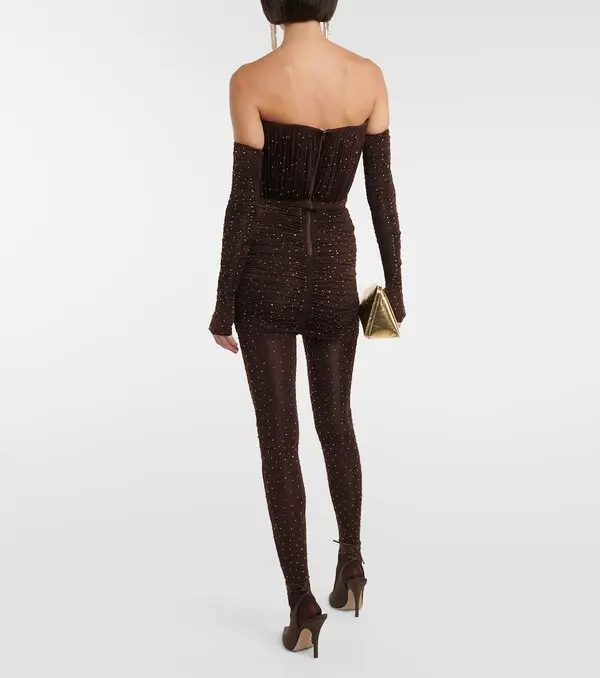 Alex Perry Embellished Jersey Tights