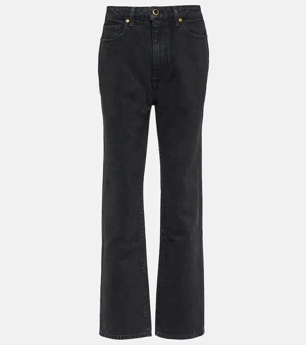 Khaite Abigail Cropped Straight Jeans - Black