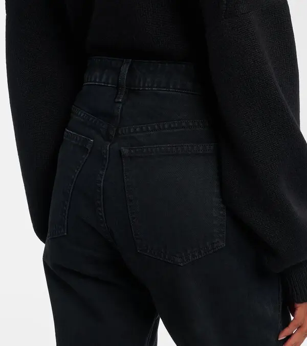 Khaite Abigail Cropped Straight Jeans - Black
