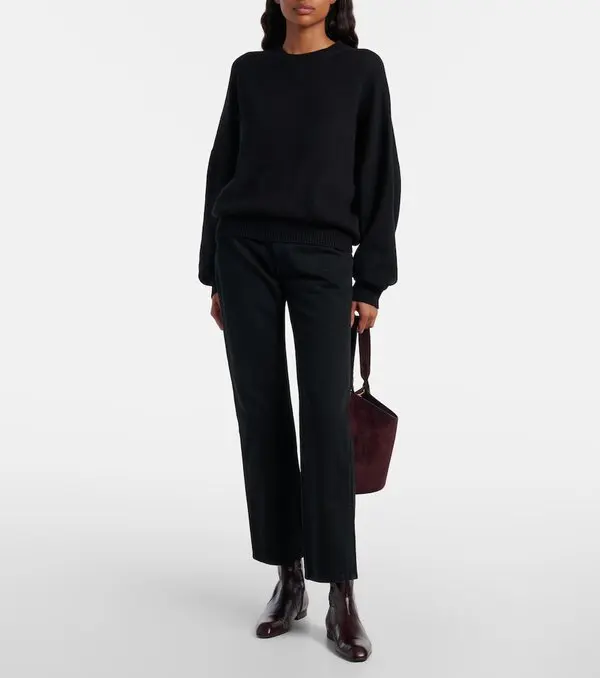 Khaite Abigail Cropped Straight Jeans - Black