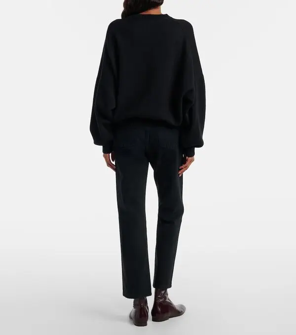 Khaite Abigail Cropped Straight Jeans - Black