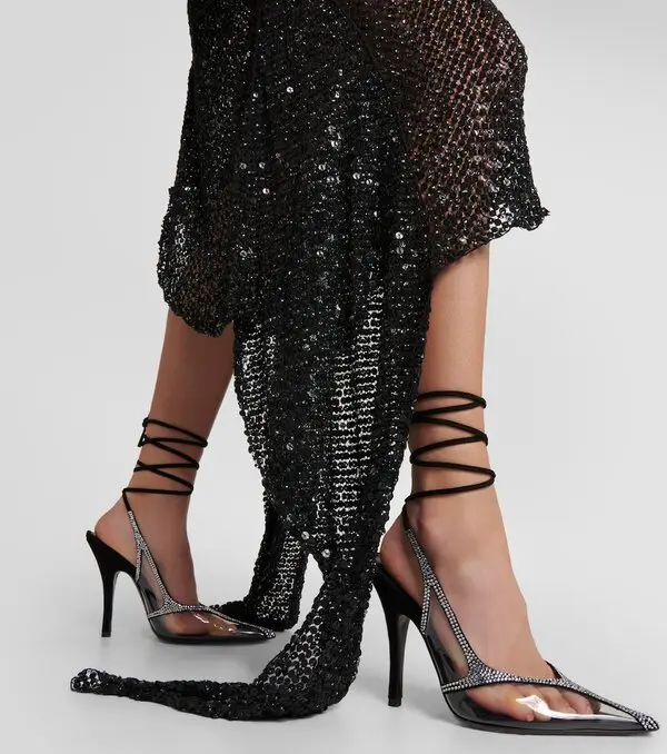 Attico Venus Crystal-embellished Pumps - Multicoloured