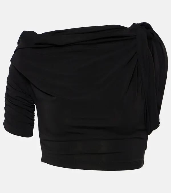 Jacquemus Le Haut Drapeado Jersey Crop Top