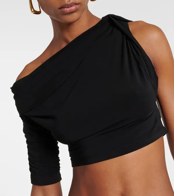 Jacquemus Le Haut Drapeado Jersey Crop Top