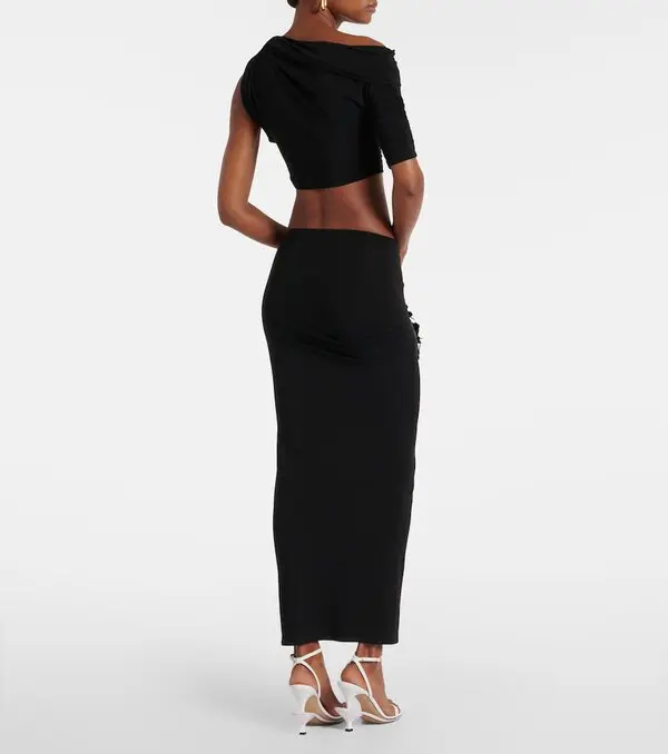 Jacquemus Le Haut Drapeado Jersey Crop Top