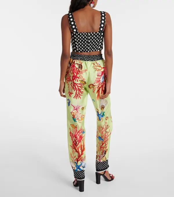 Dolce & Gabbana Capri Printed Silk Tapered Trousers