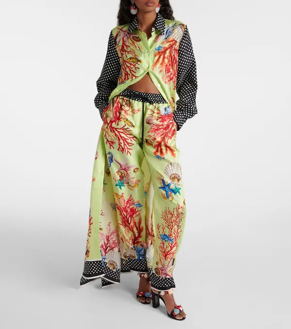 Dolce & Gabbana Capri Printed Silk Tapered Trousers