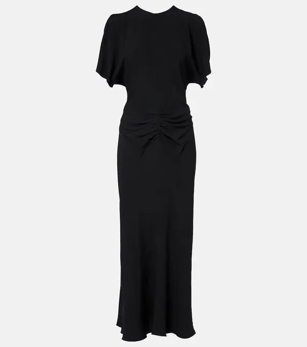 Victoria Beckham Viscose Midi Dress - Black