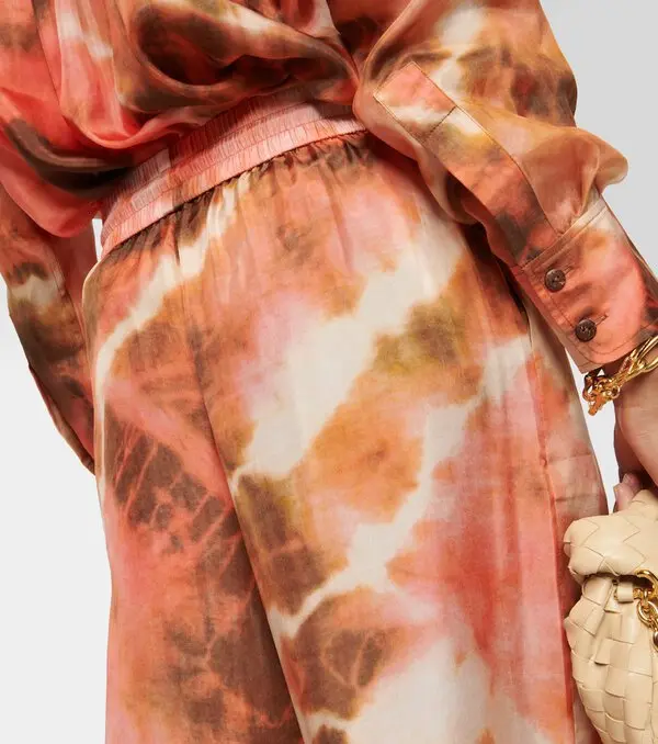 Zimmermann Vacay Tie-dye Silk Wide-leg Trousers