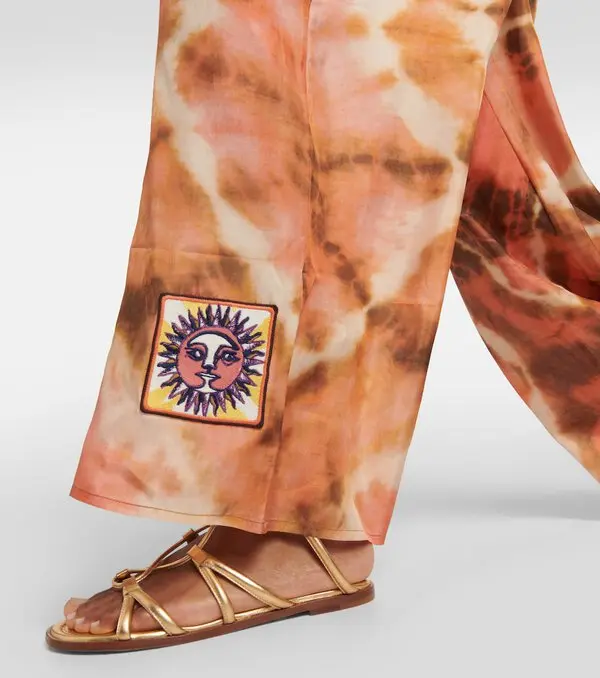 Zimmermann Vacay Tie-dye Silk Wide-leg Trousers